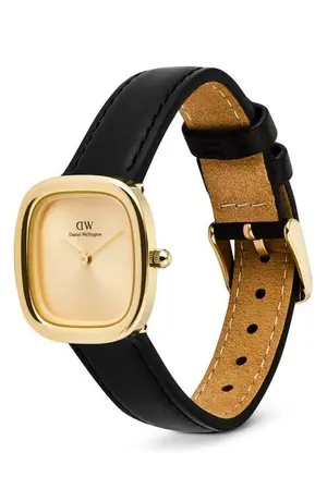 DANIEL WELLINGTON Margot Sheffield Unitone Leather Strap Watch - Gold