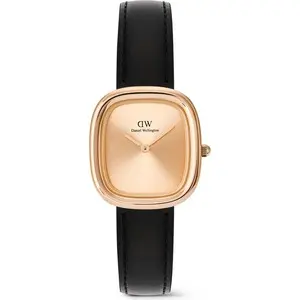 DANIEL WELLINGTON Margot Sheffield Unitone Leather Strap Watch - Rose Gold