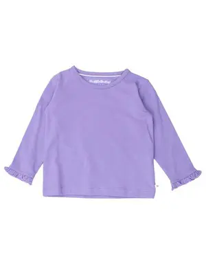 RUFFLEBUTTS Knit Long Sleeve Ruffle Tee - Wisteria Purple