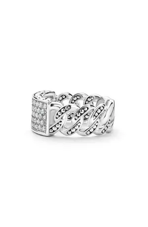 Lagos Pavé Diamond Curb Link Ring