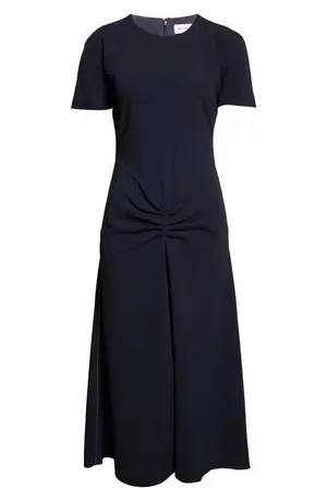 Victoria Beckham Gathered Detail Jersey Midi Dress