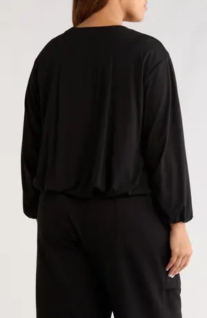 Wit & Wisdom Blouson Knit Top - Black