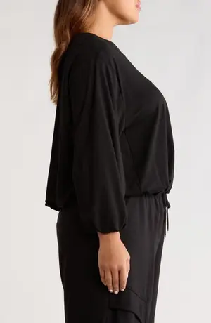 Wit & Wisdom Blouson Knit Top - Black