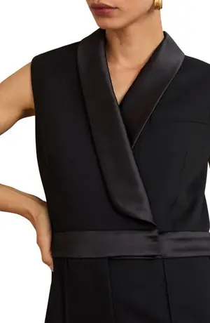 REISS ATELIER Gaia Satin-trim Jumpsuit