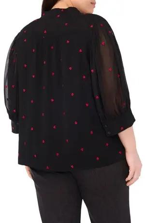 CECE DUPRAZ Heart Embroidered Button-up Shirt