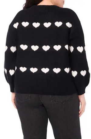 CECE DUPRAZ Heart Jacquard Crewneck Sweater