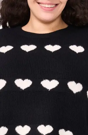 CECE DUPRAZ Heart Jacquard Crewneck Sweater