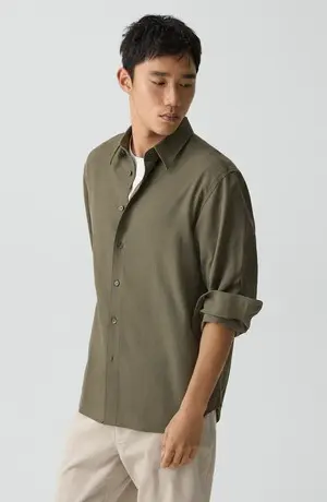 Theory Leaf Relaxed Button-up Shirt - Tarmac