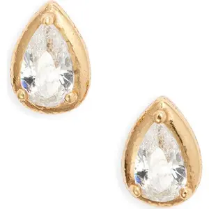 Nordstrom Cubic Zirconia Teardrop Stud Earrings - 14k Gold Plated