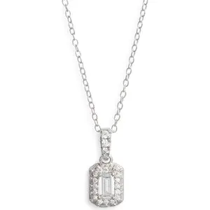 Nordstrom Cubic Zirconia Pendant Necklace - Platinum Plated