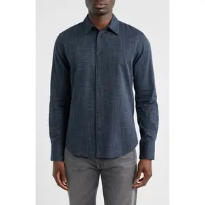 Rag & Bone Tomlin Crosshatch Cotton Button-up Shirt - Blue