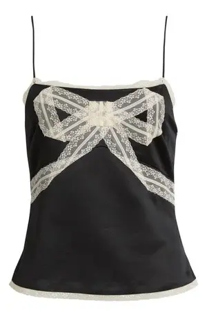 LoveShackFancy Arise Lace Bow Camisole