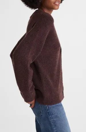 Madewell Drop Shoulder V-neck Cardigan - Dark Umber