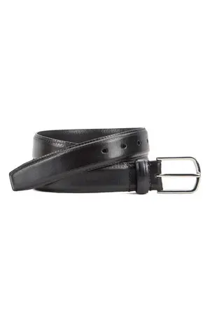 Johnston & Murphy Edge Embossed Leather Belt - Black