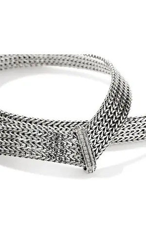 John Hardy Pavé Diamond Sterling Necklace - Silver