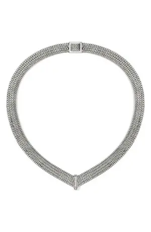 John Hardy Pavé Diamond Sterling Necklace - Silver