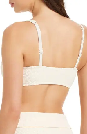 Sanctuary Rib Triangle Bikini Top - White Sand