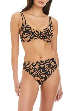 Sanctuary Printed High-waist Bikini Bottom