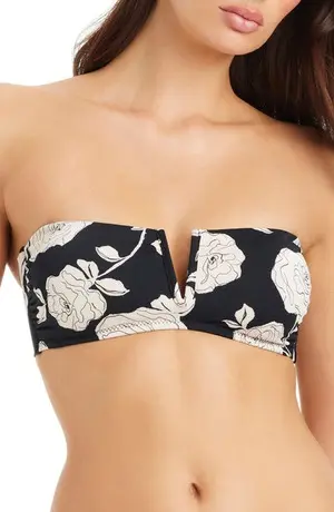Sanctuary Floral V-wire Bandeau Bikini Top