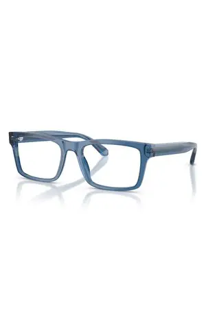 Emporio Armani 57mm Rectangle Eyeglasses - Shiny Blue/demo Lens