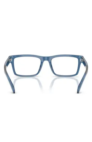 Emporio Armani 57mm Rectangle Eyeglasses - Shiny Blue/demo Lens