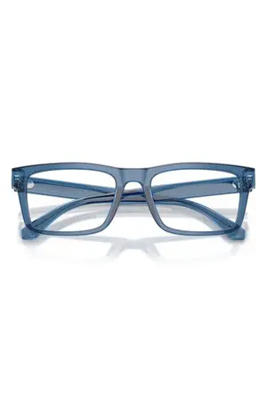 Emporio Armani 57mm Rectangle Eyeglasses - Shiny Blue/demo Lens