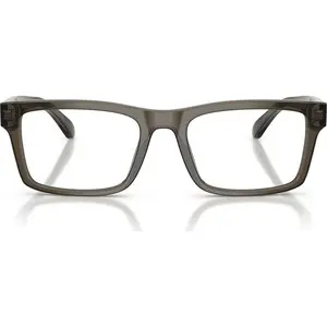 Emporio Armani 57mm Rectangle Eyeglasses - Shiny Grey/demo Lens