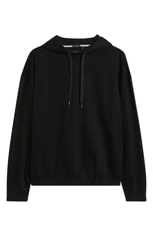 BOSS Stevens Cotton Pullover Hoodie - Black