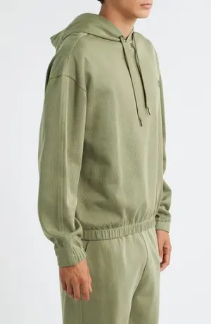 BOSS Stevens Cotton Pullover Hoodie - Medium Green