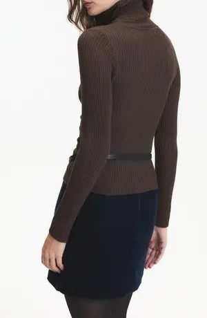 Deluc Mylo Ribbed Turtleneck Sweater - Chocolate Brown