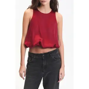 Deluc Leonard Crop Sleeveless Top - Rouge