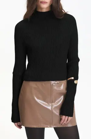 Deluc Randy Rib Crop Sweater - Black