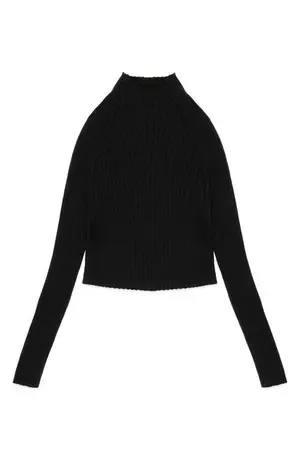 Deluc Randy Rib Crop Sweater - Black