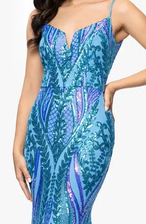 BLONDIE NITES Sequin Sleeveless Mermaid Gown