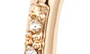 OPEN EDIT Pavé Elongated Hoop Earrings - Clear- Gold