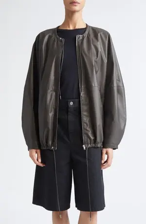 Partow Bond Drawstring Leather Jacket