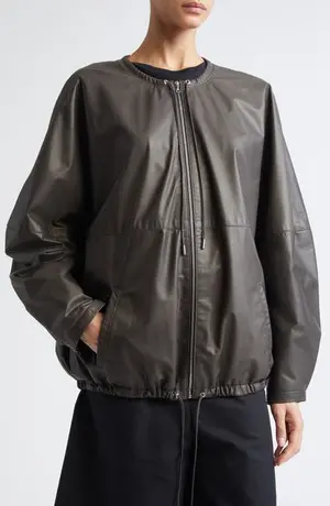Partow Bond Drawstring Leather Jacket