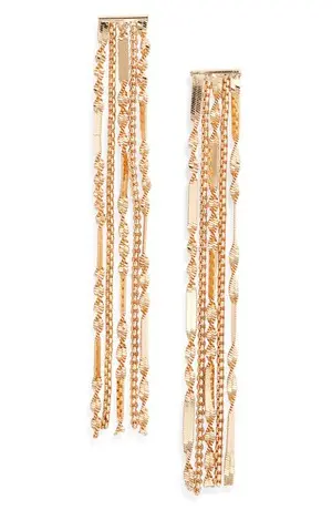 OPEN EDIT Fringe Dangle Earrings - Gold