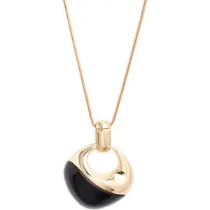 OPEN EDIT Pendant Necklace - Black- Gold