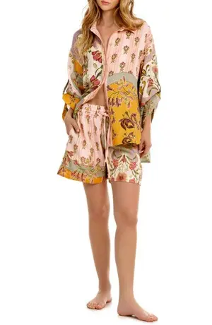 Agua Bendita Renata Aura Cover-up Shorts - Pink Multi