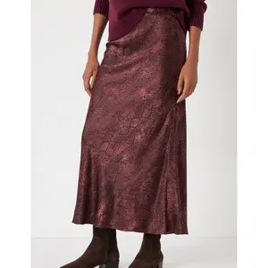 HUSH Simone Slinky Midi Skirt - Snake Print Brown