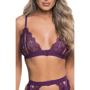ROMA CONFIDENTIAL Lace Fetish Bralette - Purple