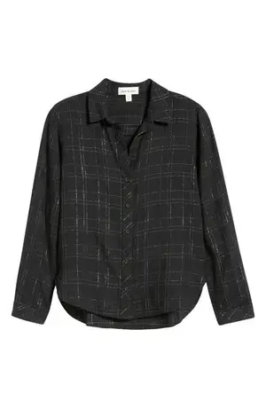 CLOTH & STONE Metallic Check Button-up Shirt
