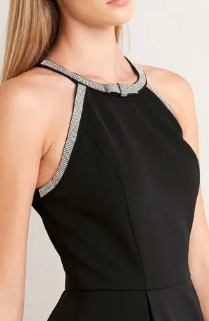 FREEMARKET Rhinestone Sleeveless Midi Dress