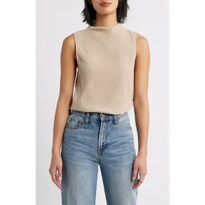 CLOTH & STONE Smocked Funnel Neck Top