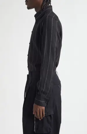 Dolce & Gabbana Gold Fit Pinstripe Flannel Shirt