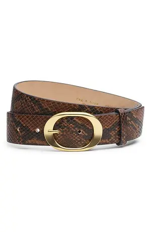 Rag & Bone Vera Leather Belt - Snake/brown