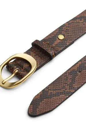 Rag & Bone Vera Leather Belt - Snake/brown