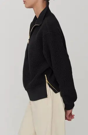 Varley Jaylin High Pile Fleece Half-zip Pullover - Black