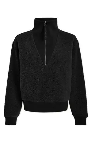 Varley Jaylin High Pile Fleece Half-zip Pullover - Black